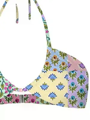 MC2 SAINT BARTH Dahlia Pattern Bikini Top