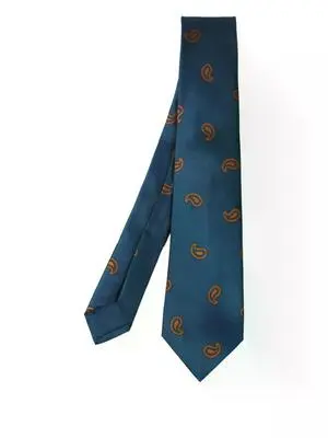 Kiton Paisley-pattern Neck Tie - Blue