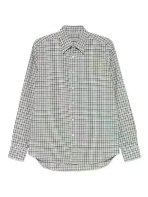 Canali Checked Cotton Shirt - Grey