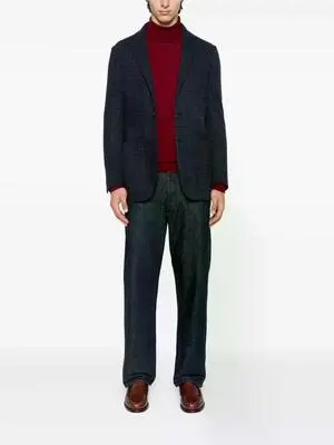 Canali Checked Two-button Blazer - Blue