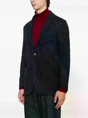 Canali Checked Two-button Blazer - Blue