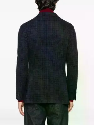 Canali Checked Two-button Blazer - Blue