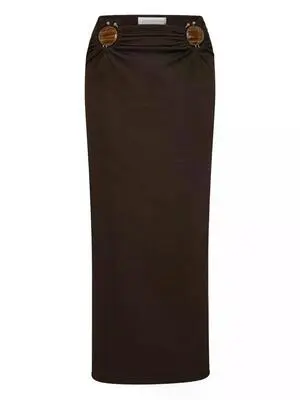 Christopher Esber Ruched Maxi Skirt With Stone Embellishments