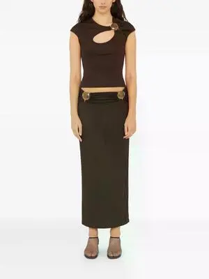 Christopher Esber Ruched Maxi Skirt With Stone Embellishments