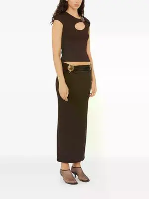 Christopher Esber Ruched Maxi Skirt With Stone Embellishments