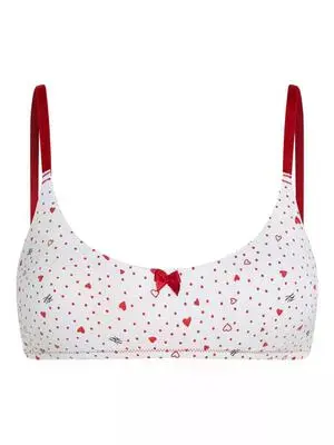 Karl Lagerfeld Heart-print Bralette - White