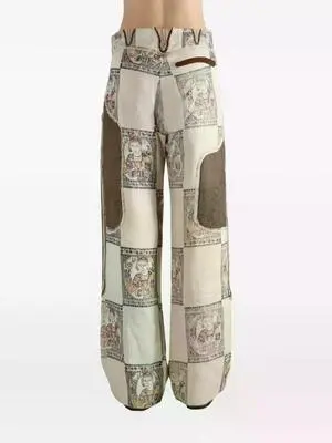 COMMUNS Patterned Panelled Trousers