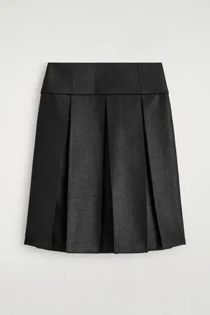 Cos Pleated Wool-blend A-line Skirt