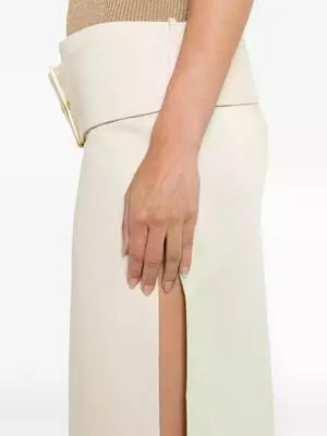 ROWEN ROSE Buckle Midi Skirt