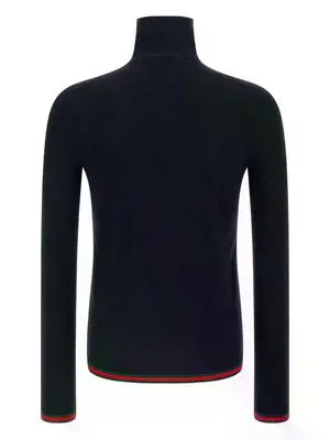 Gucci High-neck Ribbon Web Sweater - Blue
