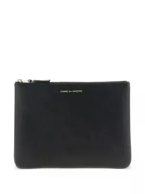 Comme Des Garçons Embossed Logo Zip Wallet - Black