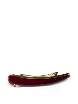 Miu Miu Logo-plaque Leather Hair Clip - Red
