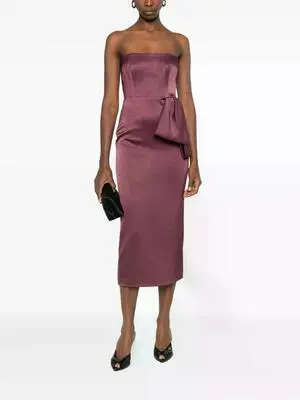Alex Perry Strapless Bow Midi Dress