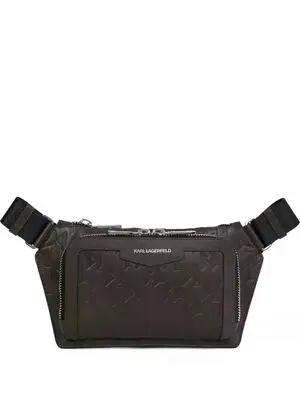 Karl Lagerfeld Embossed Leather Belt Bag - Brown