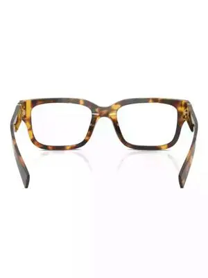 Miu Miu Logo Square-frame Glasses - Brown