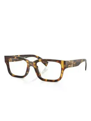 Miu Miu Logo Square-frame Glasses - Brown