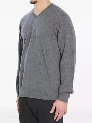 THE ROW Rod V-neck Ribbed Sweater - Grey