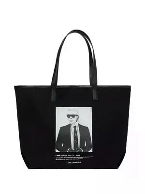 Karl Lagerfeld Printed Tote Bag - Black