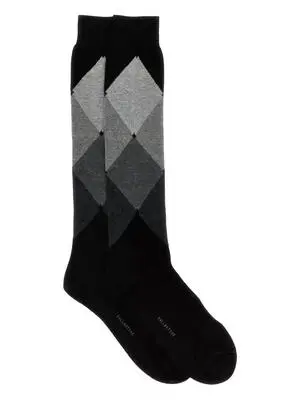 BALLANTYNE Diamond-patterned Socks - Black