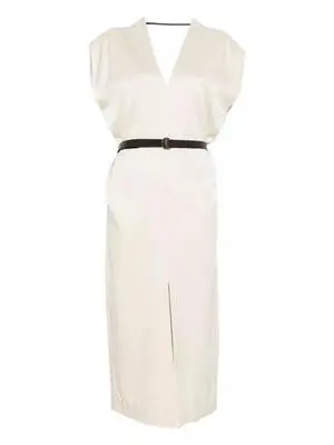 Brunello Cucinelli V-neck Midi Dress