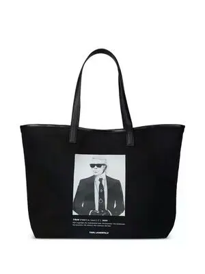 Karl Lagerfeld Photograph Print Tote Bag