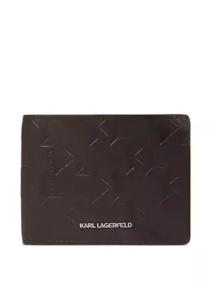 Karl Lagerfeld K/loom Leather Bi-fold Wallet - Brown