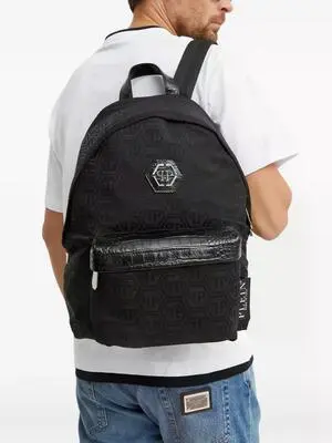 Philipp Plein Monogram Crocodile-skin Backpack