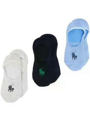 Polo Ralph Lauren Three-pack No Show Socks - Blue