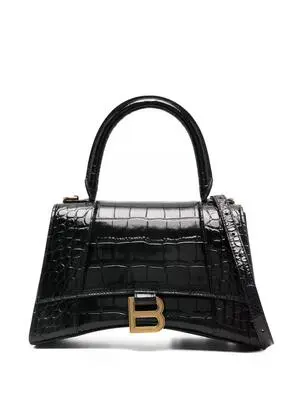Balenciaga Hourglass Croc-effect Leather Tote Bag
