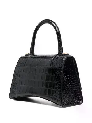 Balenciaga Hourglass Croc-effect Leather Tote Bag