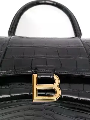 Balenciaga Hourglass Croc-effect Leather Tote Bag