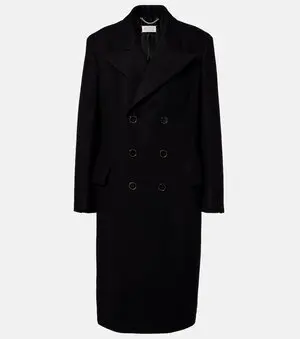 MAISON MARGIELA Double-breasted Virgin Wool Coat - Black