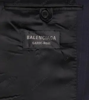 Balenciaga Pinstripe Wool Blazer - Blue