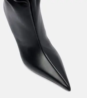 Amina Muaddi Anok 90 Leather Mid-calf Boots