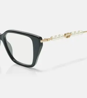 Gucci Interlocking G Embellished Cat-eye Glasses