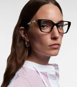 Gucci Interlocking G Embellished Cat-eye Glasses