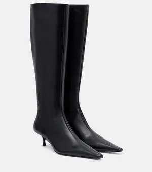 Victoria Beckham Pointy 45 Leather Knee-high Boots - Black