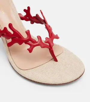 GIANVITO ROSSI Ocean Canvas And Leather Thong Sandals - Red