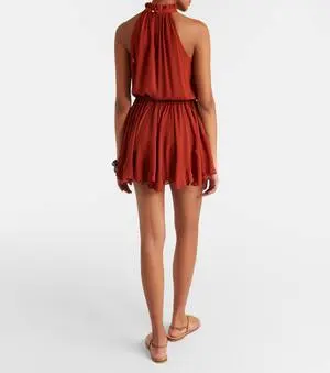 Poupette St Barth Bianca Gathe Mini Dress - Red