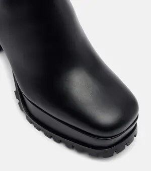 GIANVITO ROSSI Leather Platform Ankle Boots