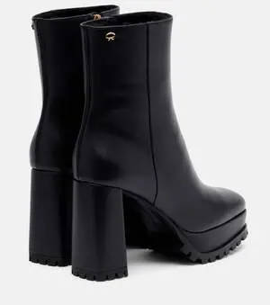 GIANVITO ROSSI Leather Platform Ankle Boots
