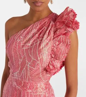 Poupette St Barth Corinne Cotton-blend Lamé Minidress - Pink
