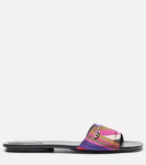 Emilio Pucci Multicolor Printed Silk Slides - Multicoloured