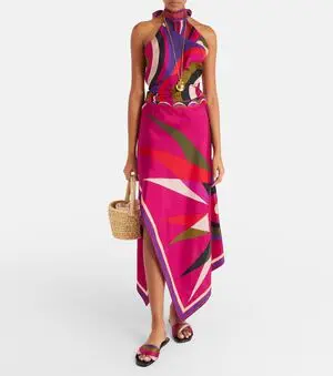 Emilio Pucci Multicolor Printed Silk Slides - Multicoloured