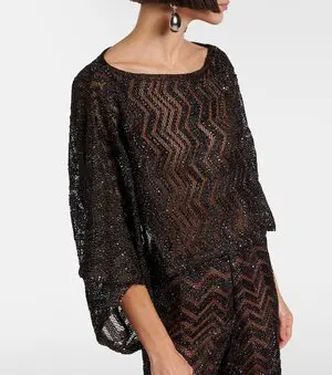 Missoni Zigzag Sequined Top - Brown