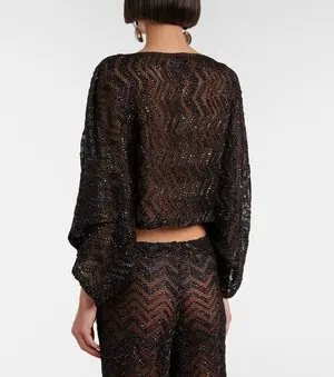 Missoni Zigzag Sequined Top - Brown