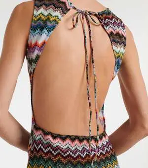 Missoni Zigzag Open-back Lamé Minidress - Multicoloured