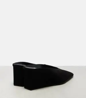 Alaïa Cube 75 Suede Wedge Mules - Black