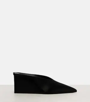 Alaïa Cube 75 Satin Wedge Mules - Black