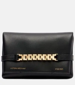 Victoria Beckham Chain Mini Leather Shoulder Bag - Black